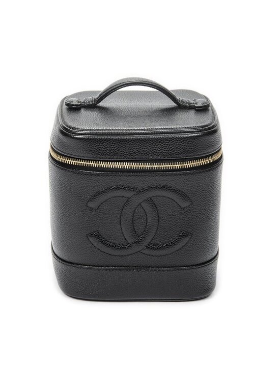 CHANEL | Bags | Chanel Timeless Tall Vanity Case Black Caviar Leather ...